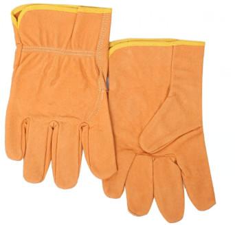China Industrial working gloves/ Top grade apricot grain pigskin merchanica glove and leather rigger gloves in work glove for sale