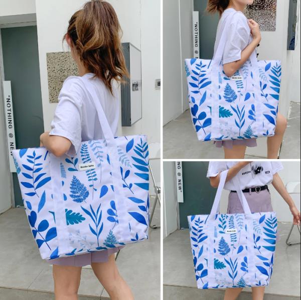 Quality Brooke Kalla Summer Beach Tote Bags Polyester With Zipper Closure for sale