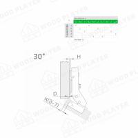 China 30 Degree Soft Close Hydraulic Hinge 35mm Cup for Corner Cabinet Door for sale