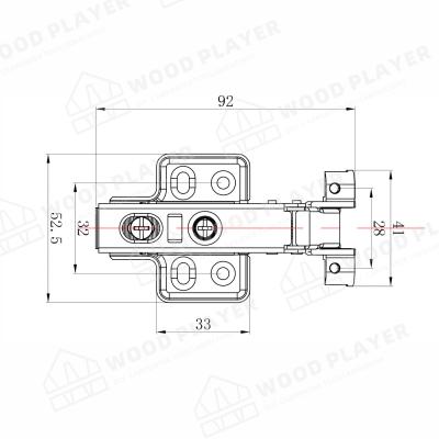 China 4 ODM van de Keuken Hydraulische Scharnieren van de gatenplaat Halve de Hardwaremontage van het Bekledingsmeubilair Te koop