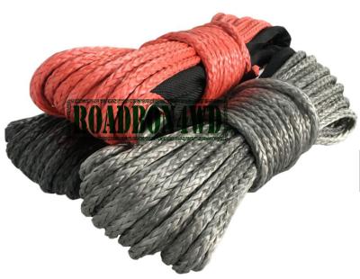 China Synthetic winch rope 4x4 winch rope 28m*8mm,10mm,12mm water board winch line for sale