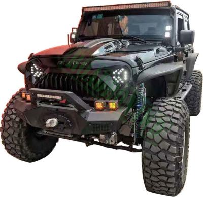 China Predator Front Bumper for Jeep JK Black Steel Recovery Bull Bar Winch Bumper for JK Wrangler 07 Onwards for sale