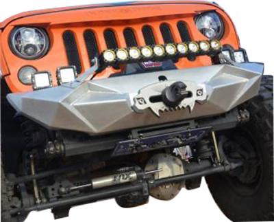 China Aggressive Front Bumper for Jeep JK Black Steel Recovery Bull Bar Winch Bumper for JK Wrangler 07 Onwards for sale