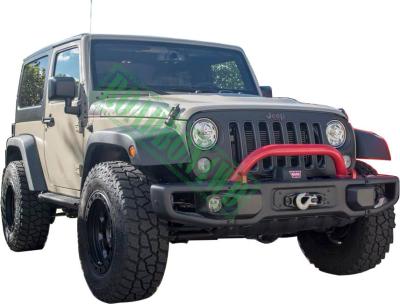 China Front Bumper for Jeep JK Black Steel Recovery Bull Bar for JK Wrangler 10th Anniversary Front Guardrail Winch Bumper for sale