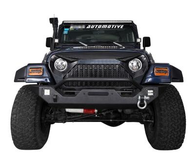 China Front Bumper for Jeep TJ Black Steel Recovery Bull Bar Winch Bumper for TJ Wrangler 97-06 for sale