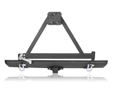 China TJ spare tire frame Rear Bumper for Jeep TJ Black Steel Recovery Bumper for TJ Wrangler Simple version for sale