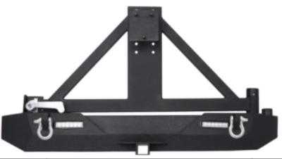 China TJ spare tire frame Rear Bumper for Jeep TJ Black Steel Recovery Bumper for TJ Wrangler Simple version for sale