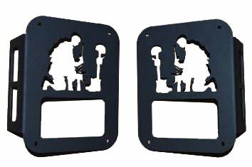China Jeep Jk Wrangler Tail Lamp Cover Paladin pattern， Aluminum for sale