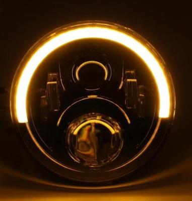 China 3rd generation angel eye Silver/Black bottom Round 7inch LED headlight 120W headlamp for jeep JK driving headlights for sale