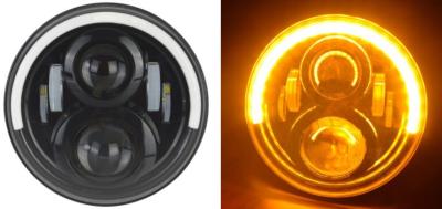 China IP68 12V 7 Inch Round Led Headlight For Wrangler JK With Angel Eye 60W headlamp for jeep jk led driving headlights for sale