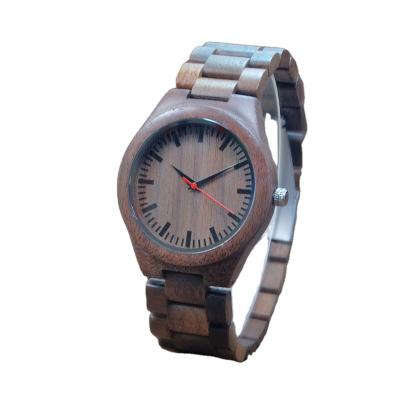 China Natural Walnut Wood 2035 Quartz Movement Wooden Band Watch Engraving Logo For Men for sale