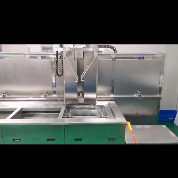 Quality 4 Tank Automatic Feeding Ultrasonic Cleaning Line Automatic Ultrasonic Cleaner for sale