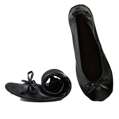China Foldable Shoes Ballet Flats - Expandable Tote Bag for High Heels Folding BLACK Womens Shoes for sale