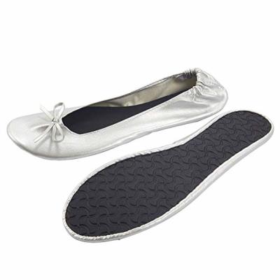 China Silver ballet flats wedding shoes, flat ballet style wedding shoes for sale