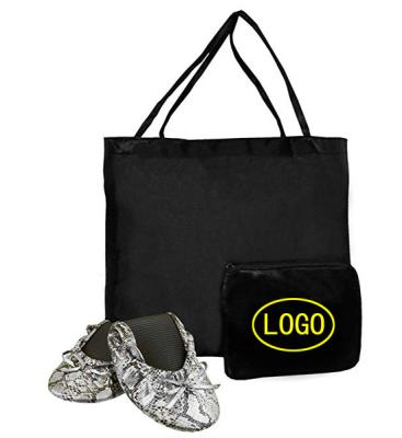 China New Different Partens Fake Snake Skin of Ballet Shoes Dance Shoes for Women with Compact Carrying Tote Bag for sale