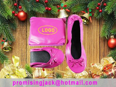 China Very light, Thin Material High Grade Folding Ballet Slippers for Christmas Holiday Promotion Gift for sale