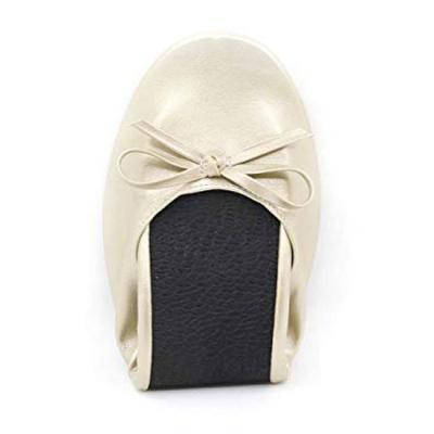China Silver Color Womens Wedding Gift Foldable Portable Flexable Outsole Roll Up Ballet Flat Shoes for sale