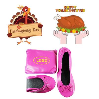 China 2018 Hot Sell Thanksgiving Gift! China Factory Wholesale Pink Flat Heel Roll up Ballerina Shoes for sale