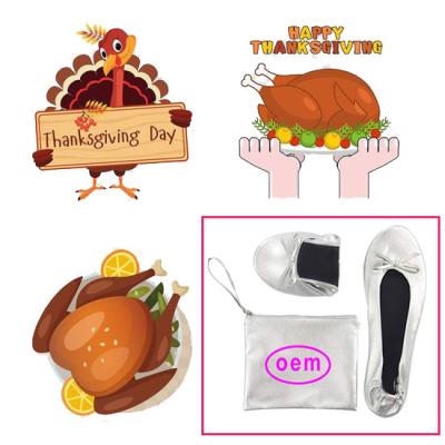 China 2018 Hot Thanksgiving Day Gifts Fold Up PU Ballet Flats in a Purse Silver and Black Cheap Price for sale