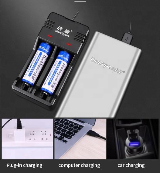Doublepow USB 3.7 Volt Lithium Ion Battery Charger 26650 16340 18650