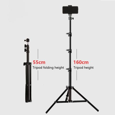 Cina 1.6M Light Stand High Quality metal Floor Mobile phone Tripod Stand For Camera Video Shooting in vendita
