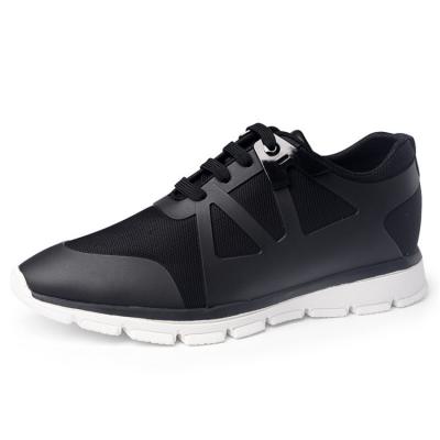 China Men's Elevator Sneakers Black Breathable Running Shoes Lace Up for sale