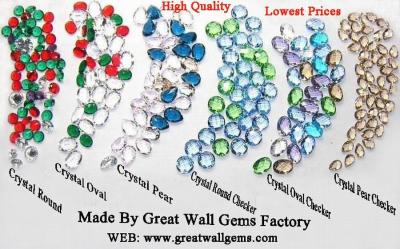 China crystal round, crystal oval, crystal pear, crystal round checker, crystal oval checker, crystal pear checker for sale