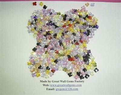 China 6mm & 8mm cubic zirconia (CZ) butterfly, with a hole end to end for sale