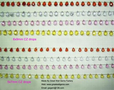 China 5x7mm & 6x9mm cubic zirconia (CZ) drops for sale