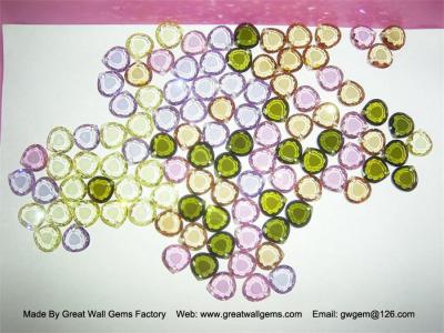 China 6-30mm cubic zirconia (CZ) pear (flat tables), with a hole on the end (face to face) for sale