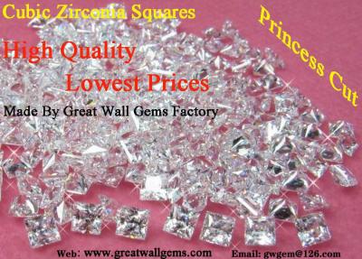 China cubic zirconia (CZ) squares for sale