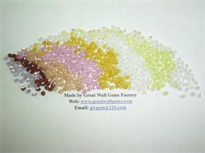 China 4mm & 6mm cubic zirconia (CZ) bicone, with a hole end to end for sale