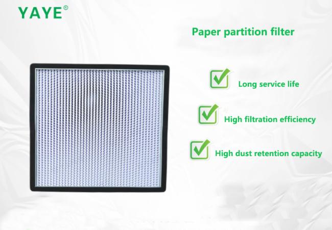 HEPA air filter close-up showing aluminum foil partitions