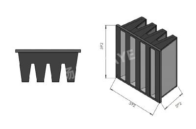 China 14sqm Area HEPA Media Filter V Bank Air Conditioner Filters for sale