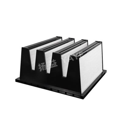 China Compact Industrial Cleanroom HEPA Filter HVAC V Bank HEPA Filter for sale