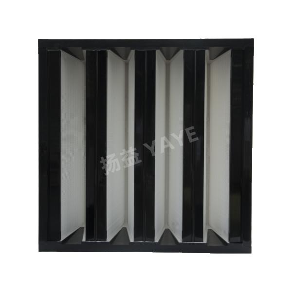 Quality Cleanrooms V Bank Air Filter 440Pa 12 Pleats HV Fiberglass Heater Filters for sale