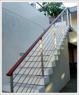 China Stainless steel inox metal staircase railing design & stainless steel rod railing for sale