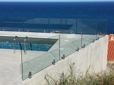 China Frameless Mirror Polished Spigot Laminated / Tempered Glass Railing with Spigot for sale