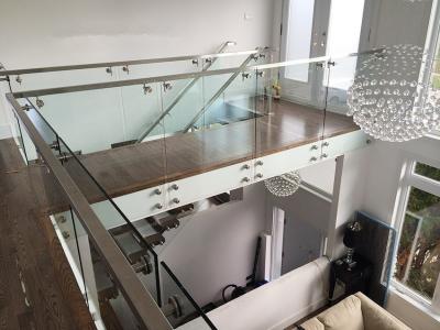 China Glass railing designs with stainless steel standoff  for porch railing for sale