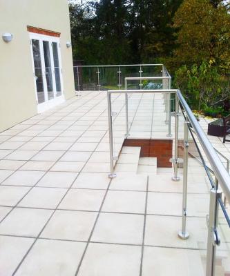 China Terrace Glass Railing/ Glass Balustrade with Stainless Steel Post for sale