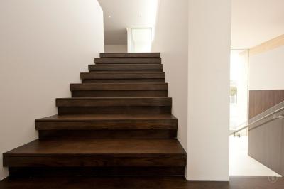 China Interior wood closed tread floating staircase for Mauritius design for sale
