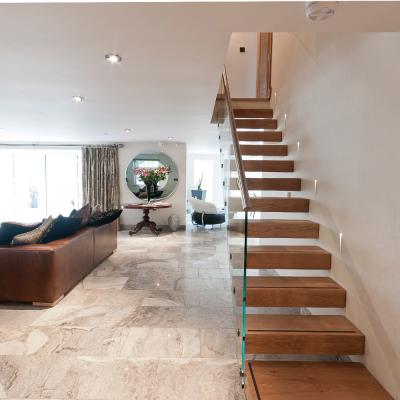 China Modern building wood tread floating staircase for CE design for sale
