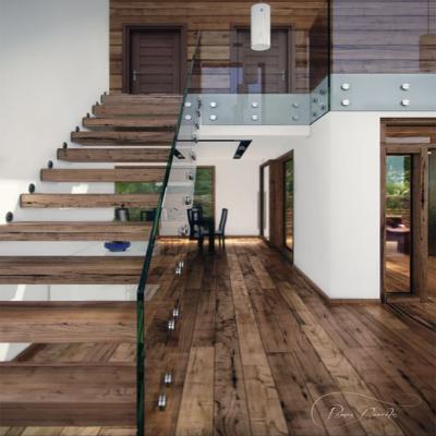 China floating steel wood staircase indoor stairs for sale
