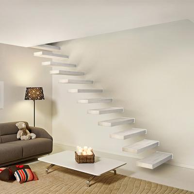 China Wooden stair with Glass railing/ Build Floating Stair for sale