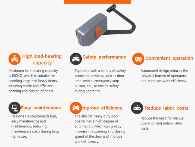 Zento industrial sliding door opener system installed on a heavy steel gate