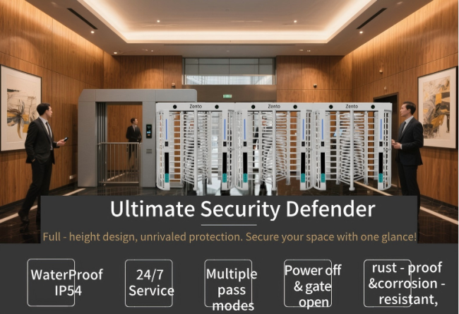 ZT-826 Full Height Turnstile Gate front view