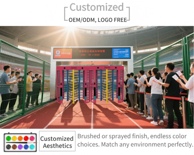 ZT-826 Turnstile Gate side view showing construction