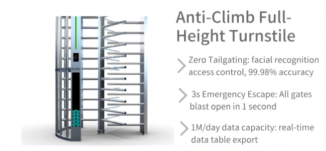 ZT-826 Full Height Turnstile Gate front view
