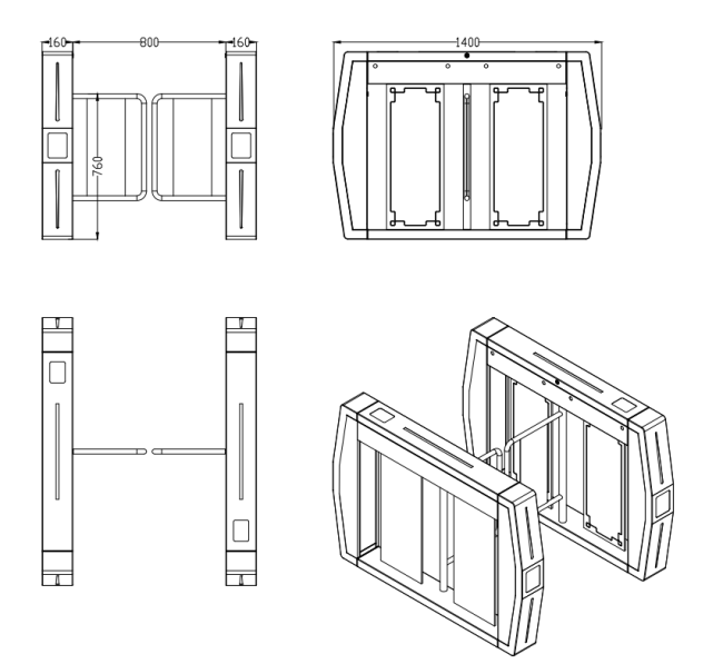 ZT-609 Swing Turnstile Gate product image