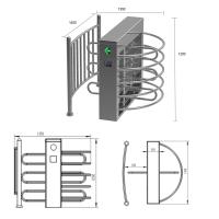 China RS485 Interface Half Height Gate Turnstile Security Gates 550mm for sale